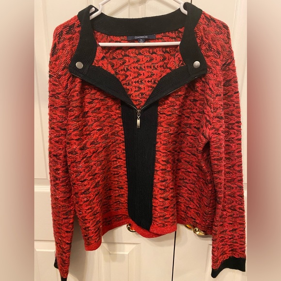 Chadwicks | Sweaters | Chadwicks Xl Red And Black Marled Cardigan ...
